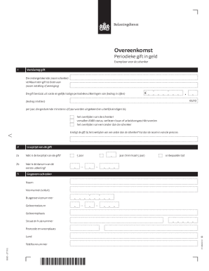 Invulbaar Online FORMULIER PERIODIEKE GIFT IN GELD Fax Email Afdrukken ...