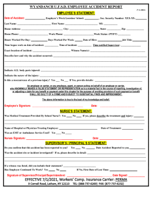 Fillable Online Employee Accident Report Form - PERMA ... Fax Email Print - pdfFiller