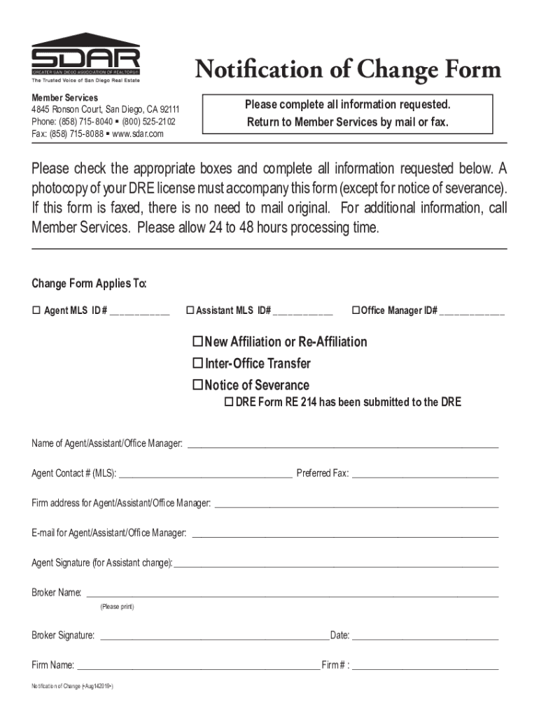 Fillable Online Change of Designated Broker Form Fax Email Print ...