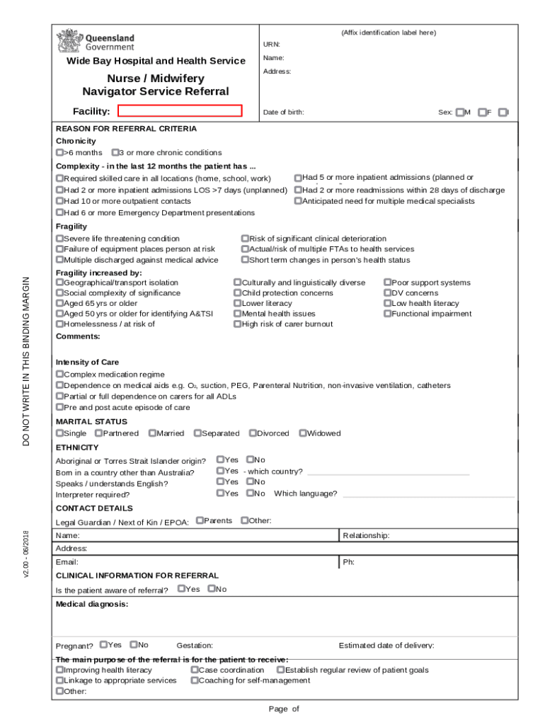 Fillable Online Nurse Navigator Service Referral. SW656 Nurse Navigator ...
