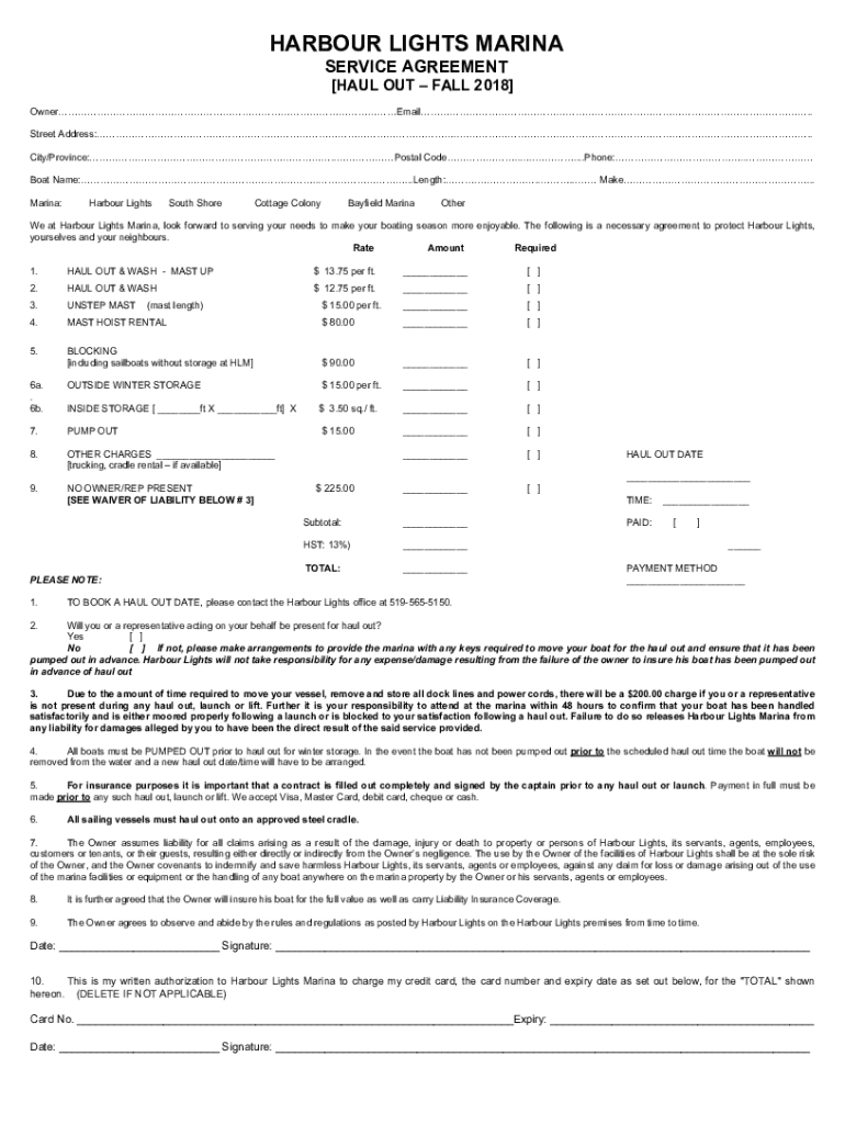 Fillable Online 2020 Haul-Out Request Form Fax Email Print - pdfFiller