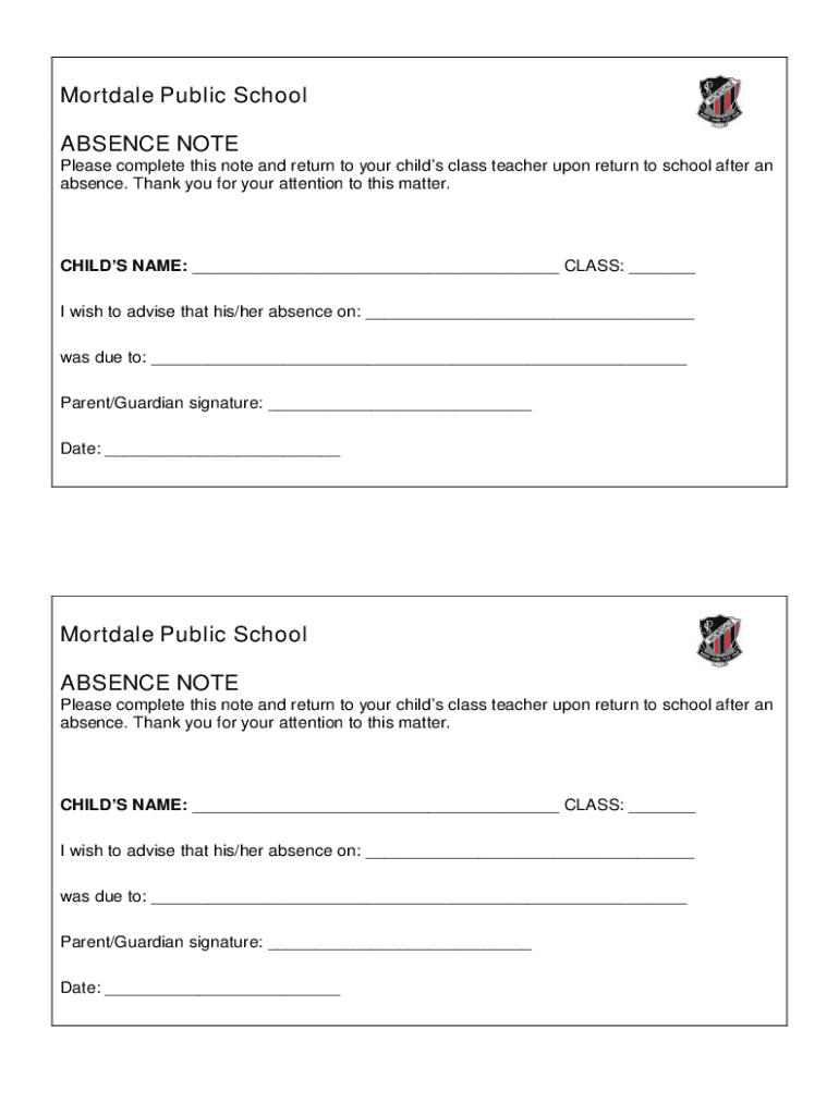 Fillable Online School Excuse Template Fax Email Print - pdfFiller
