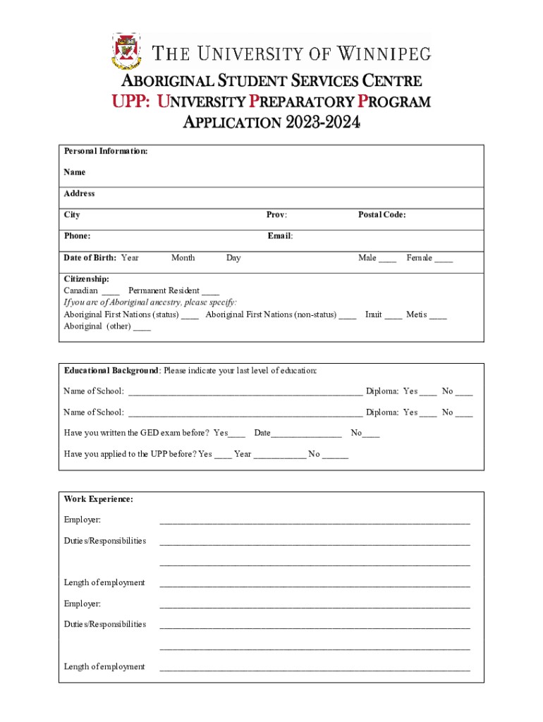 Fillable Online ABORIGINAL STUDENT SERVICES CENTRE UPP Fax Email Print ...