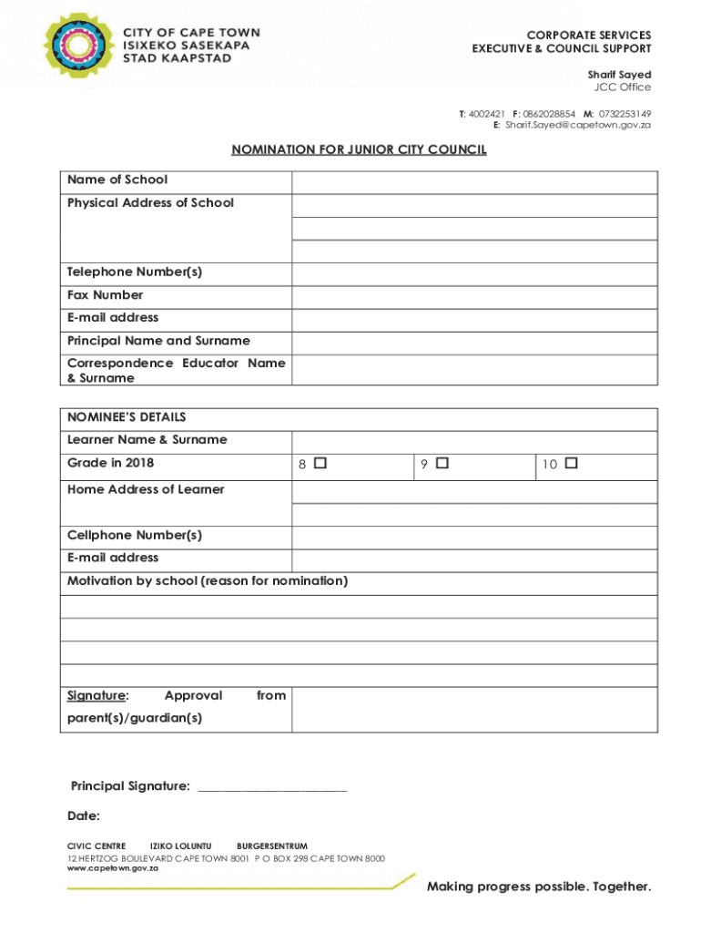 Fillable Online AdmissionsWestern Cape Education Department Fax Email ...