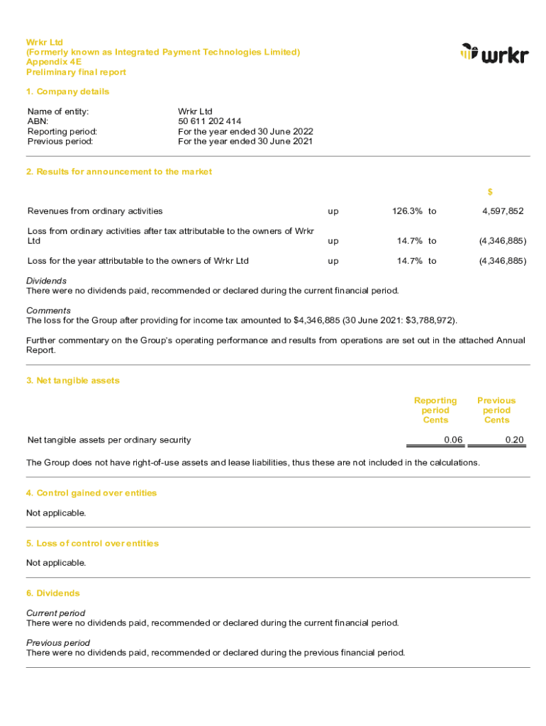Fillable Online Appendix 4E (Preliminary Final Report) and Annual ...