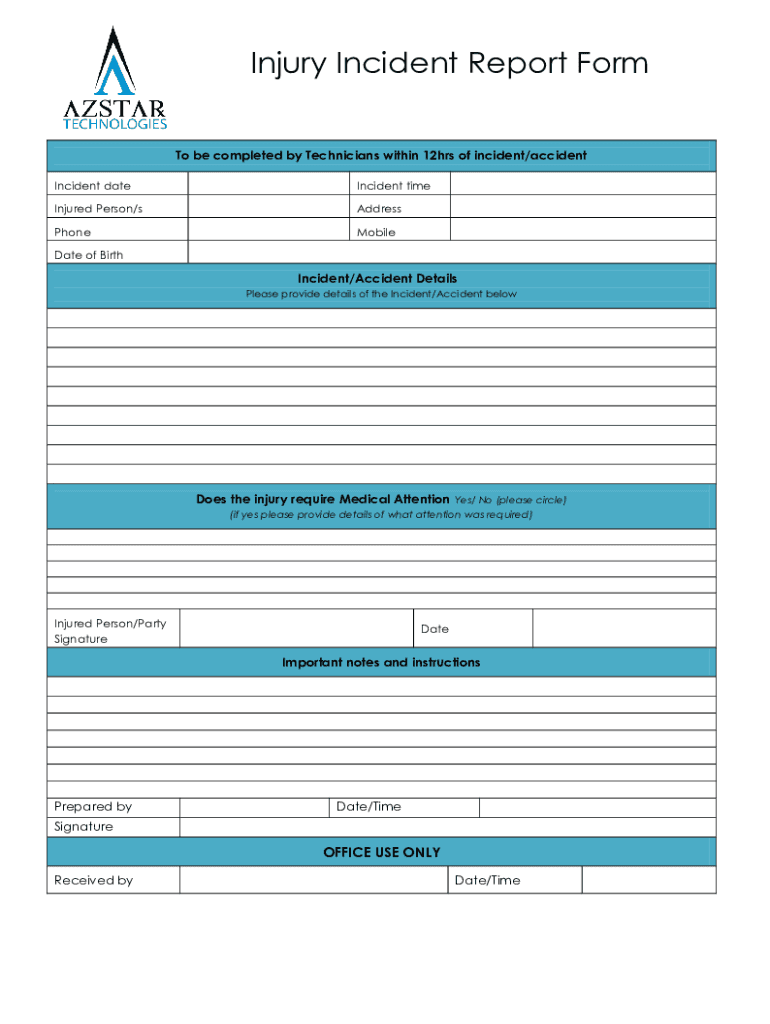 Fillable Online Worker's Report of Injury Form Fax Email Print - pdfFiller