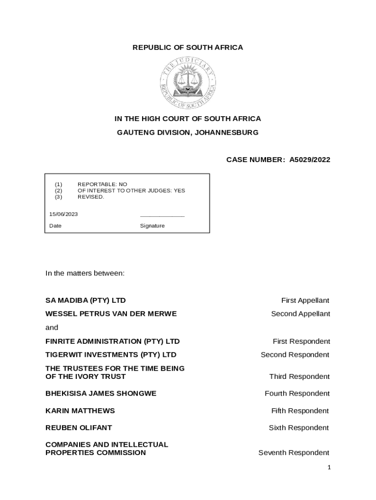 Fillable Online SA MADIBA (PTY) LTD Fax Email Print - pdfFiller