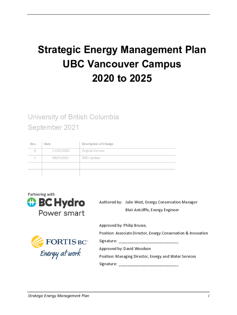 Fillable Online energy sites olt ubc Strategic Energy Management Plan ...