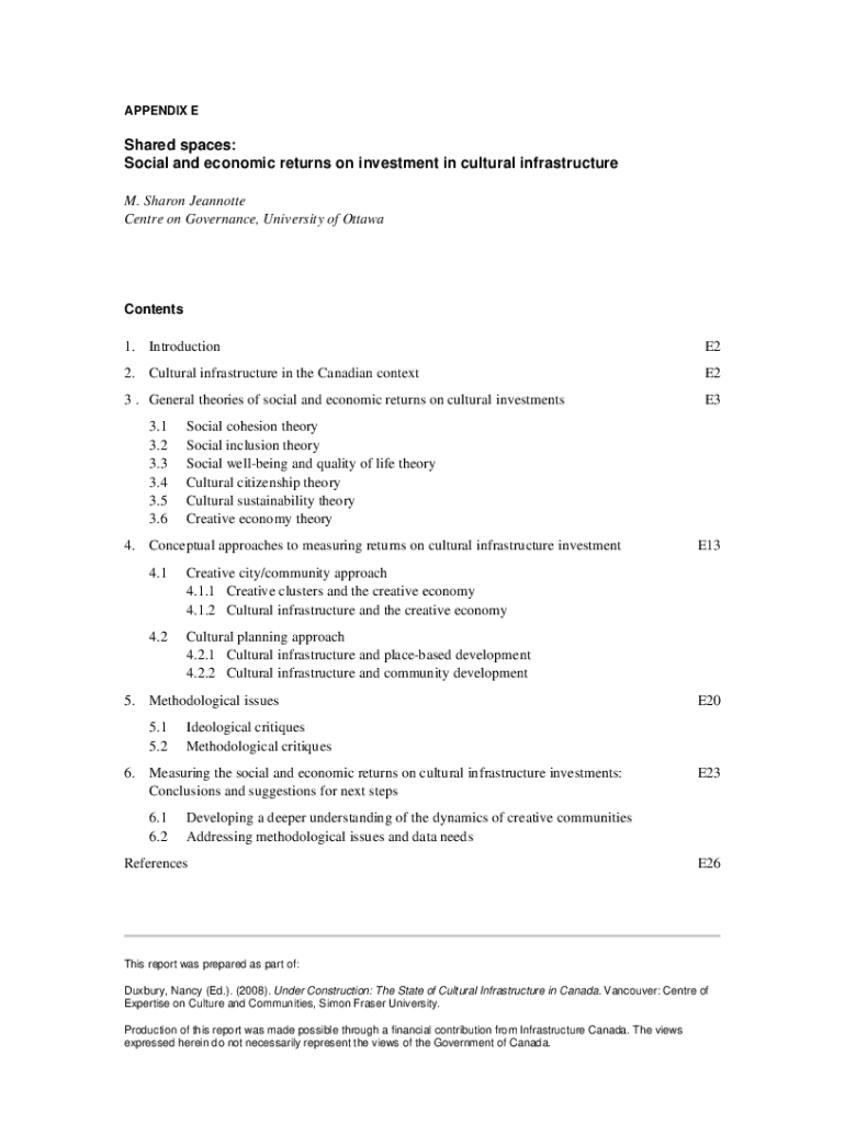 Fillable Online Shared spaces: Social and economic returns on investment in ... Fax Email Print ...