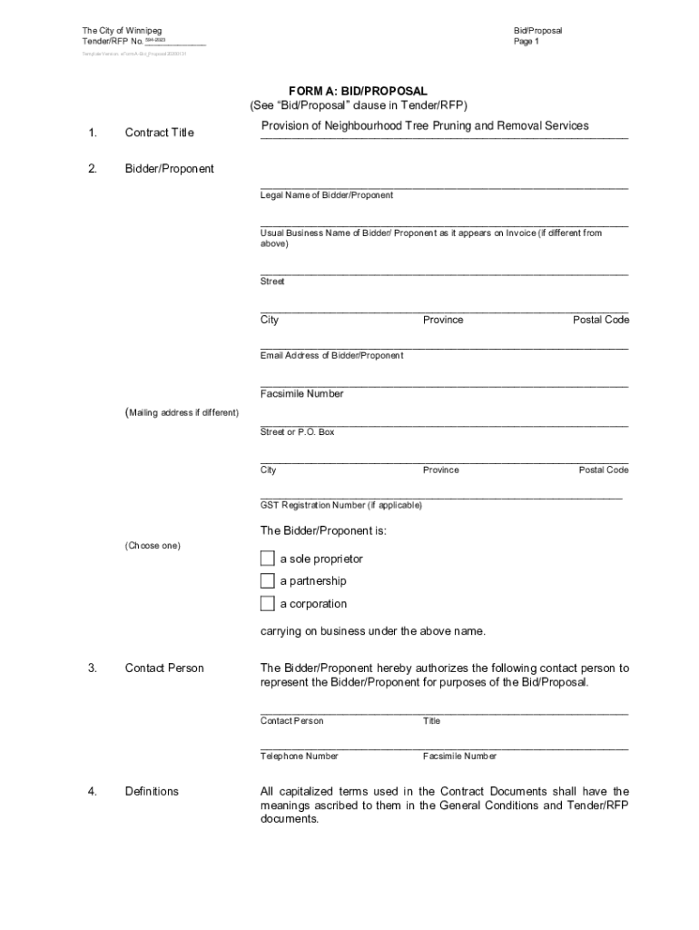 Fillable Online REQUEST FOR PROPOSAL #2109 Tree Pruning Stump ... Fax ...