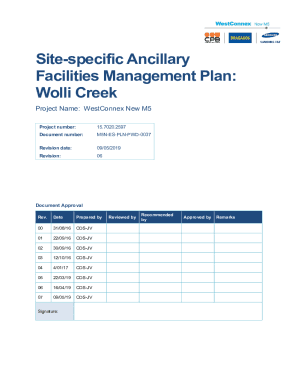 Fillable Online Site-specific Ancillary Facilities Management Plan: Wolli ... Fax Email Print ...