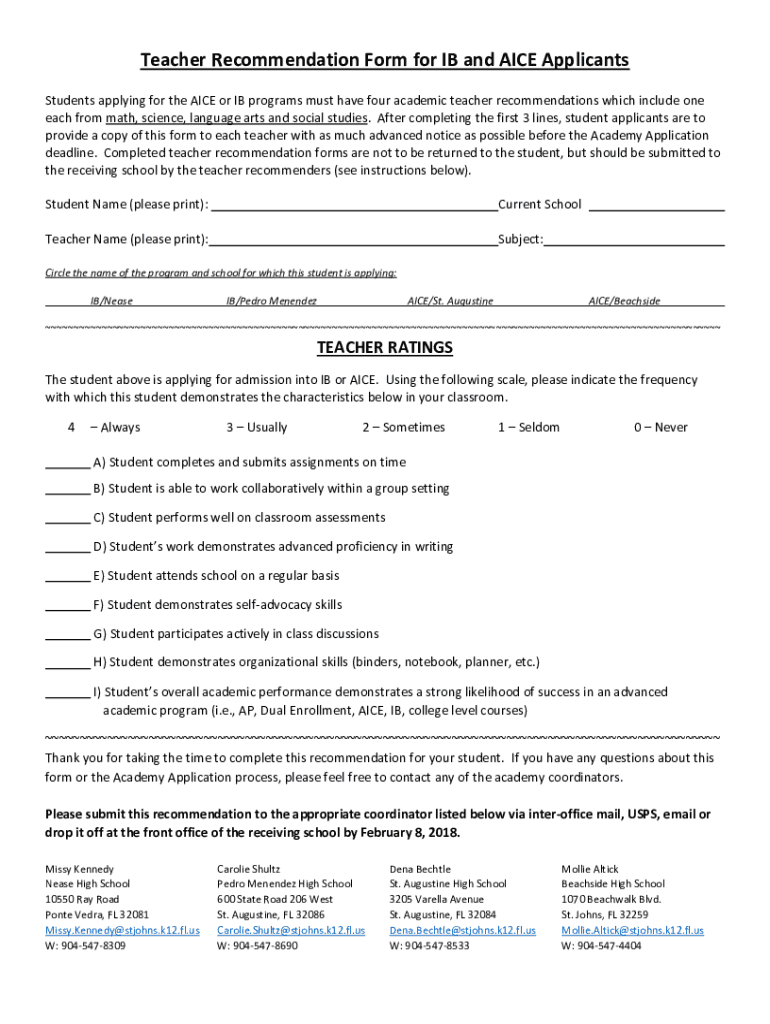 Fillable Online Advanced Placement and International Baccalaureate ...
