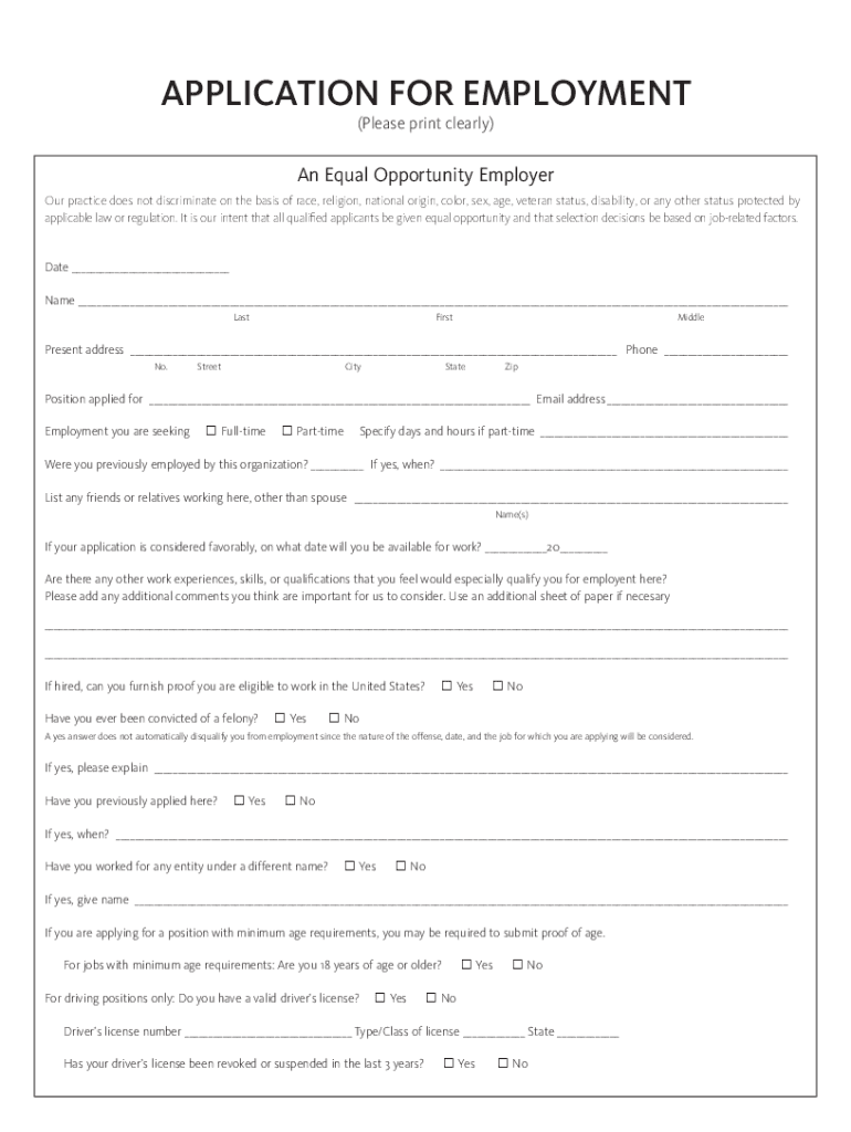 Fillable Online AAHA Application for Employment Fax Email Print - pdfFiller