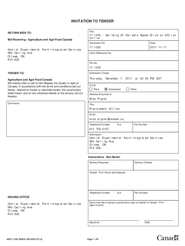 Fillable Online Invitation to tender 01B46-23-162 Building 136 Coller Retro ... Fax Email Print ...