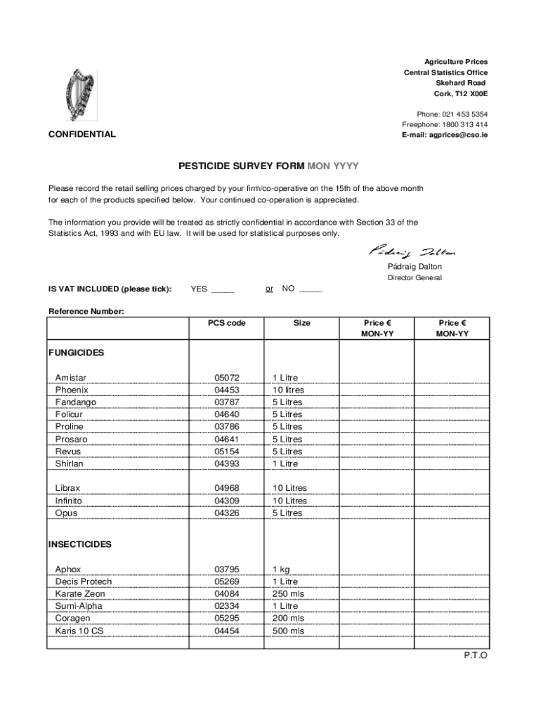 Fillable Online CSO (Central Statistics Office Ireland) Fax Email Print ...