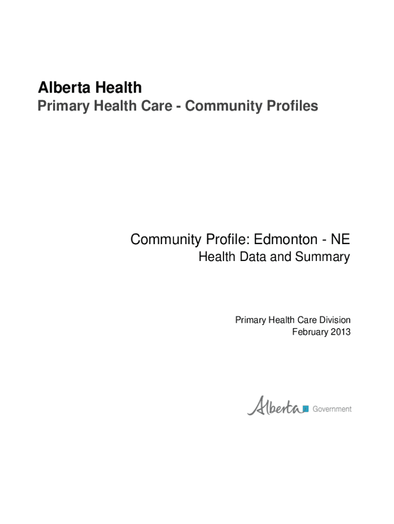 Fillable Online open alberta Primary Health Care Community Profile ...