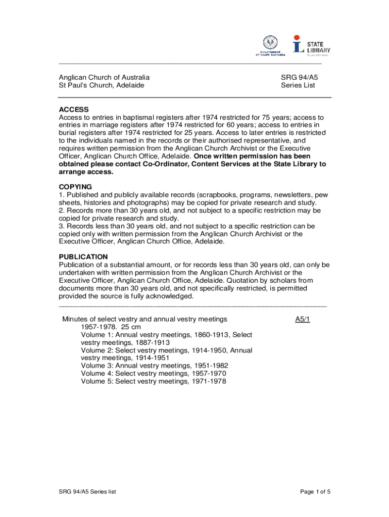 Fillable Online Anglican Diocese of Newcastle Archives: Parish registers KO Fax Email Print ...