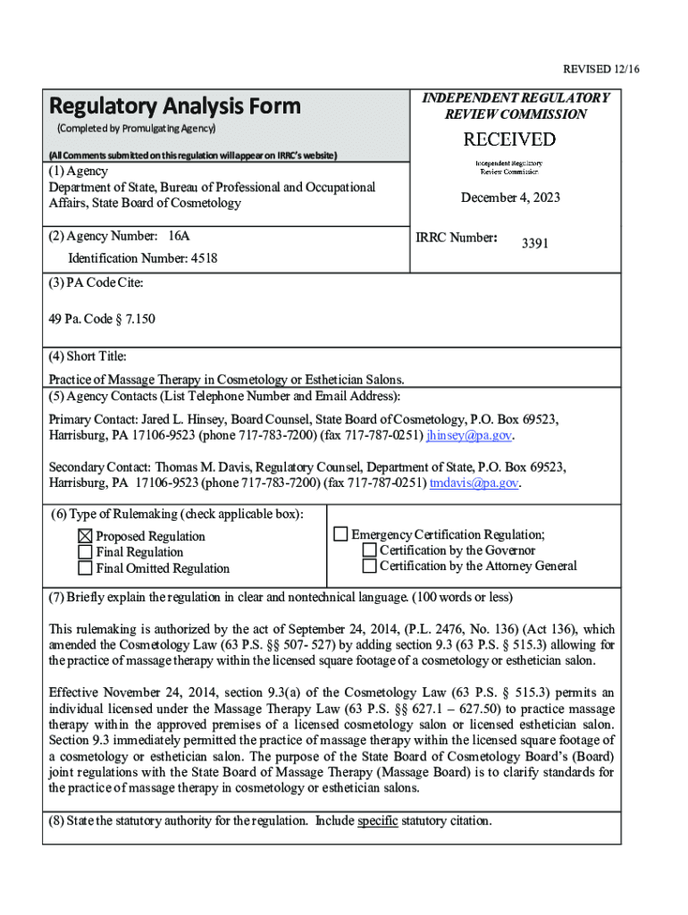 Fillable Online irrc state pa Fillable Online files dep state pa Solicitation of Public Comments ...