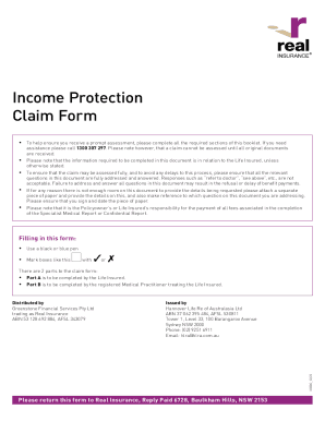 Fillable Online Real Income Protection Claim Form Fax Email Print ...