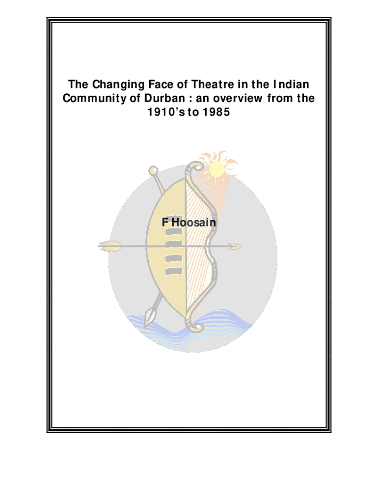 Fillable Online The changing face of Theatre in the Indian community of ...