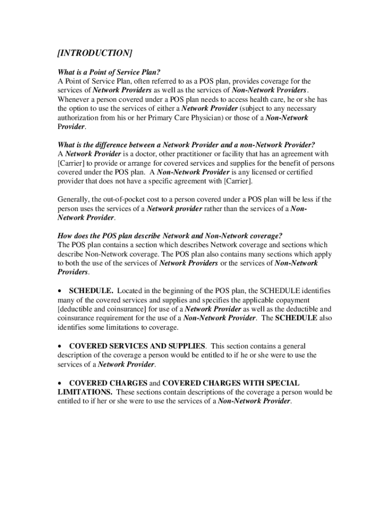 Fillable Online What Is POS Insurance? Understanding Point-of-Service ...