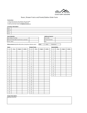 Fillable Online DB Order Form v2 Fax Email Print - pdfFiller