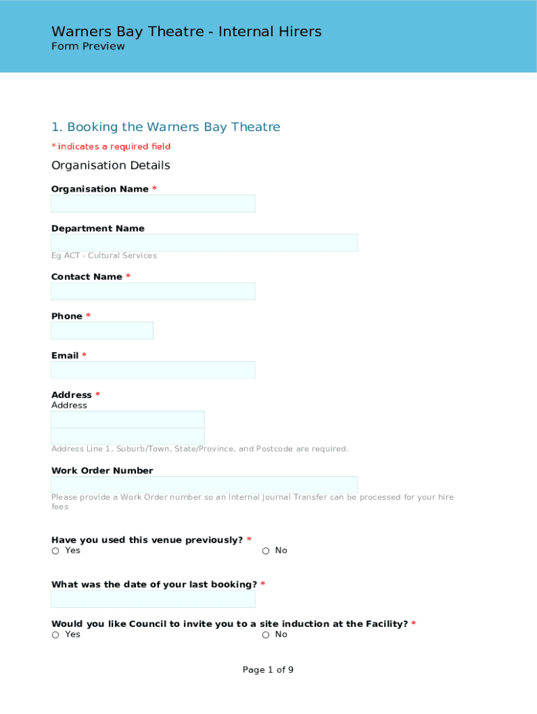 Fillable Online Warners Bay Theatre - Application to Hire/Performing Arts Fax Email Print ...