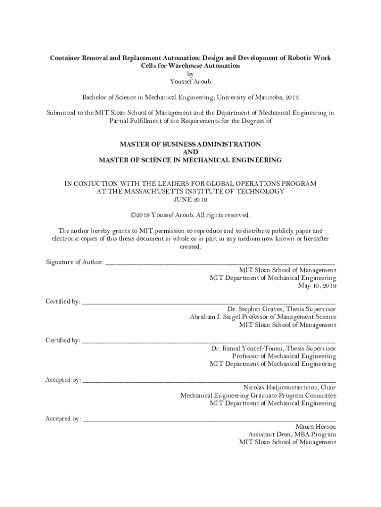 Fillable Online dspace mit Design and Development of Robotic Work Cells for Warehouse ... Fax ...