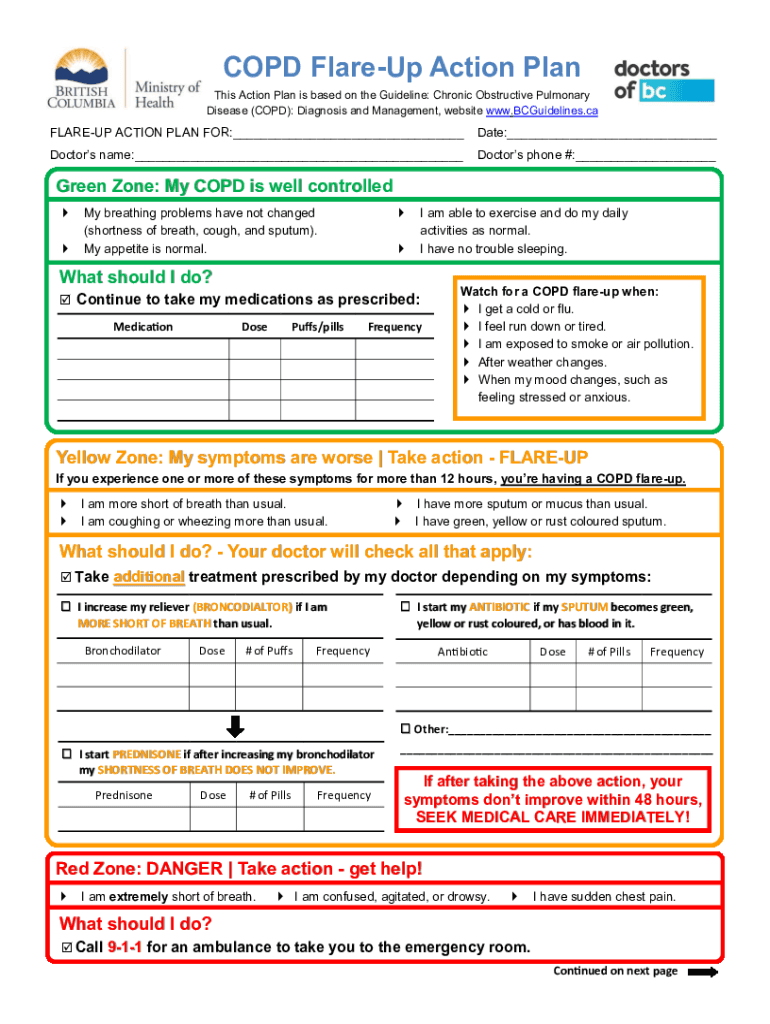 Fillable Online This Action Plan is based on the Guideline: Chronic ...