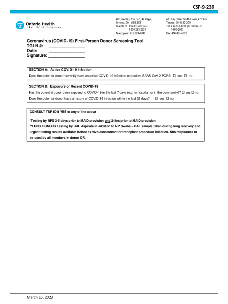 Fillable Online First Person Emerging Infectious Disease Screening Tool ...