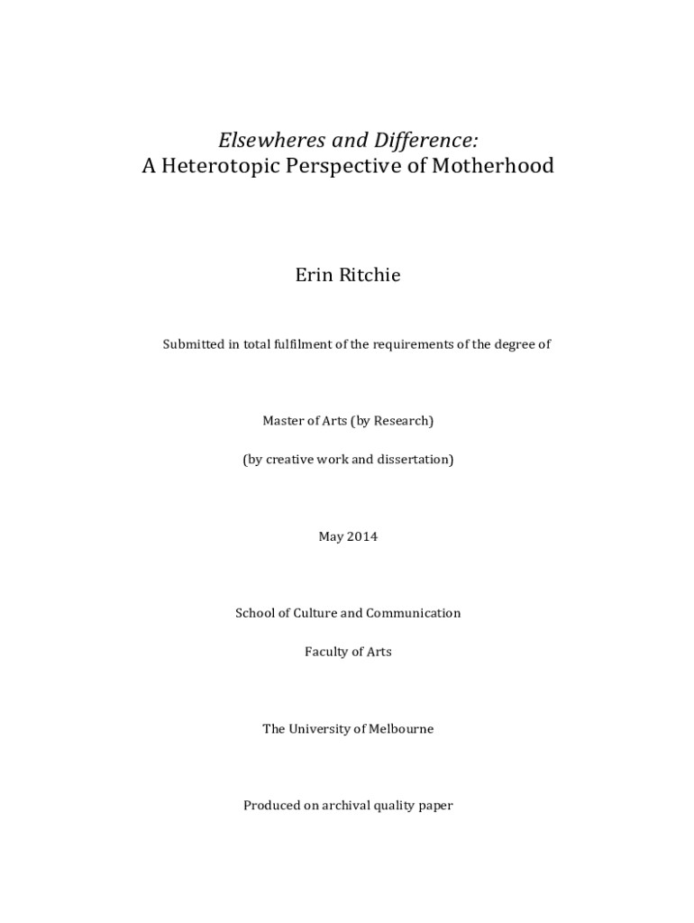 Fillable Online minerva-access unimelb edu Elsewheres and Difference: A Heterotopic ...