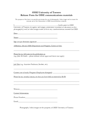 Fillable Online OISE University of Toronto Fax Email Print - pdfFiller