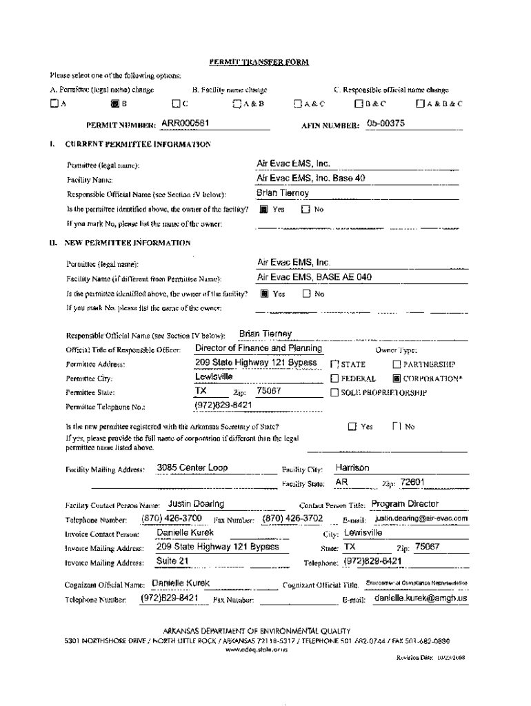 Fillable Online Application for Facility Name Change or Transfer of Fax ...