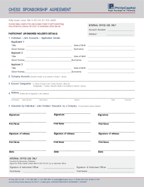 Fillable Online CHESS Sponsorship Deed Fax Email Print - pdfFiller
