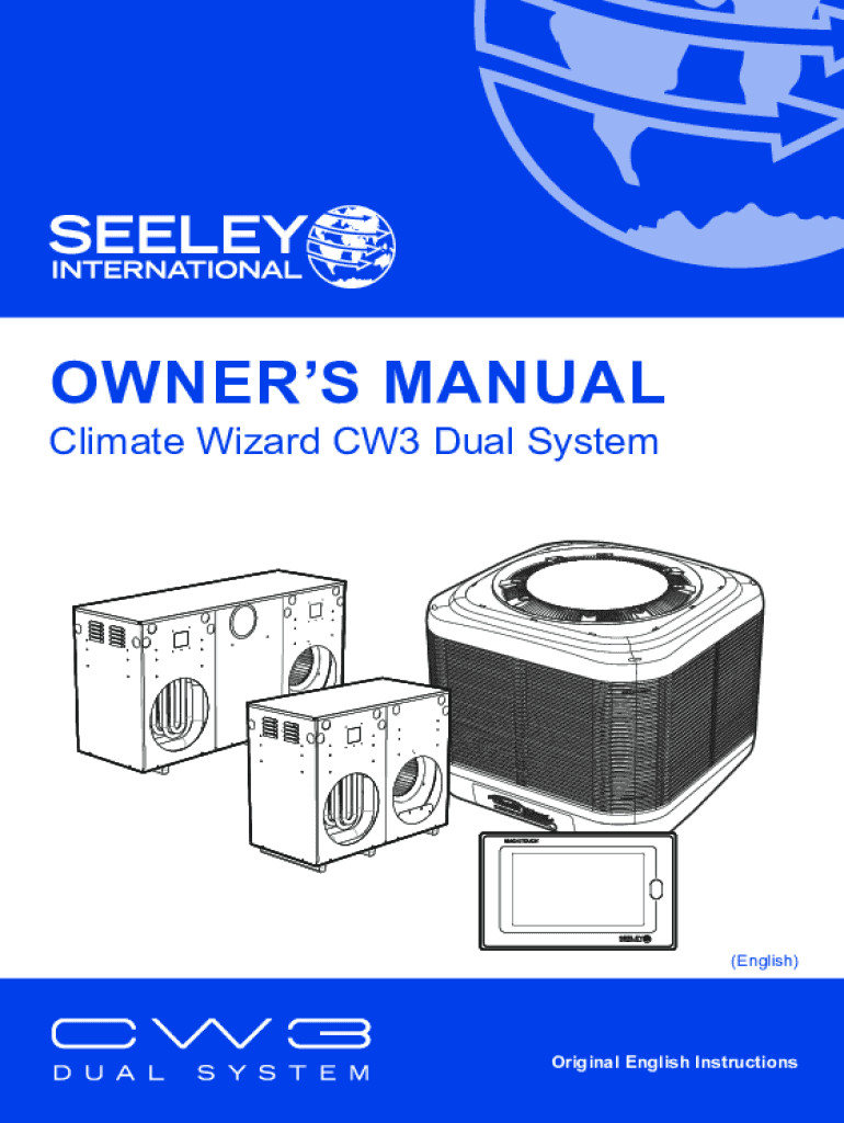 Fillable Online OWNER'S MANUAL - Climate Wizard CW3 Dual System Fax ...