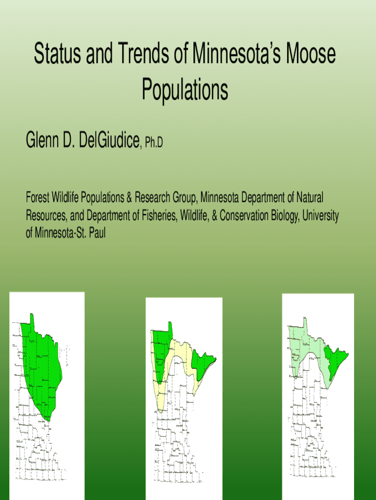 Fillable Online Status and Trends of Minnesota's Moose Populations Fax ...