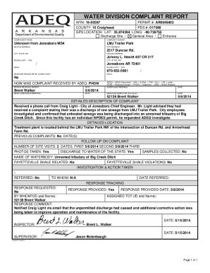 Fillable Online Drinking Water Complaints Recommended Form Fax Email Print - pdfFiller