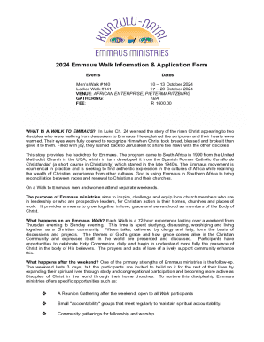 Fillable Online Emmaus Pilgrim Application Form - 2024 Fax Email Print ...