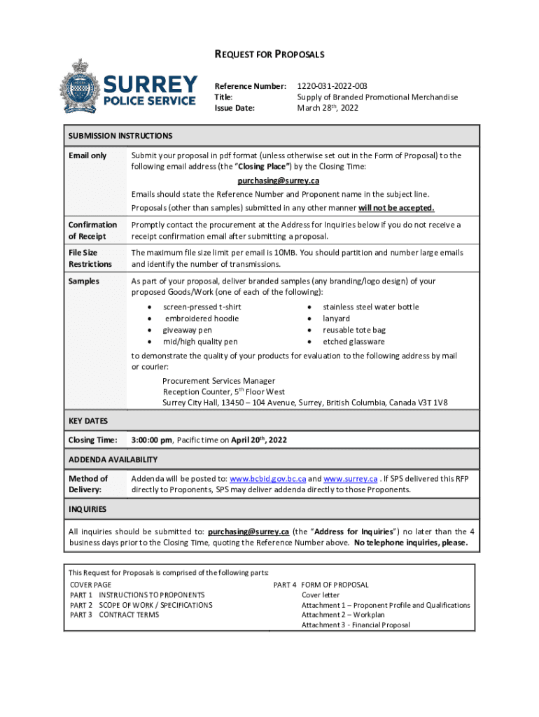 Fillable Online Request for Proposals (RfP) Title: Machinery and site ...
