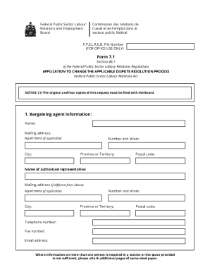 Fillable Online Form 7.1. APPLICATION TO CHANGE THE APPLICABLE DISPUTE ...