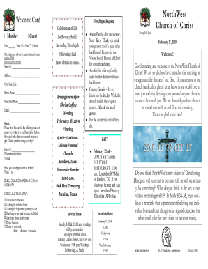 Fillable Online Bulletin - Northwest Church of Christ Fax Email Print ...