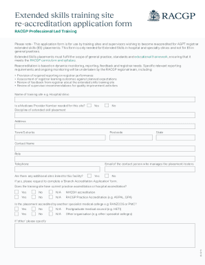 Fillable Online Extended skills training site re-accreditation ...