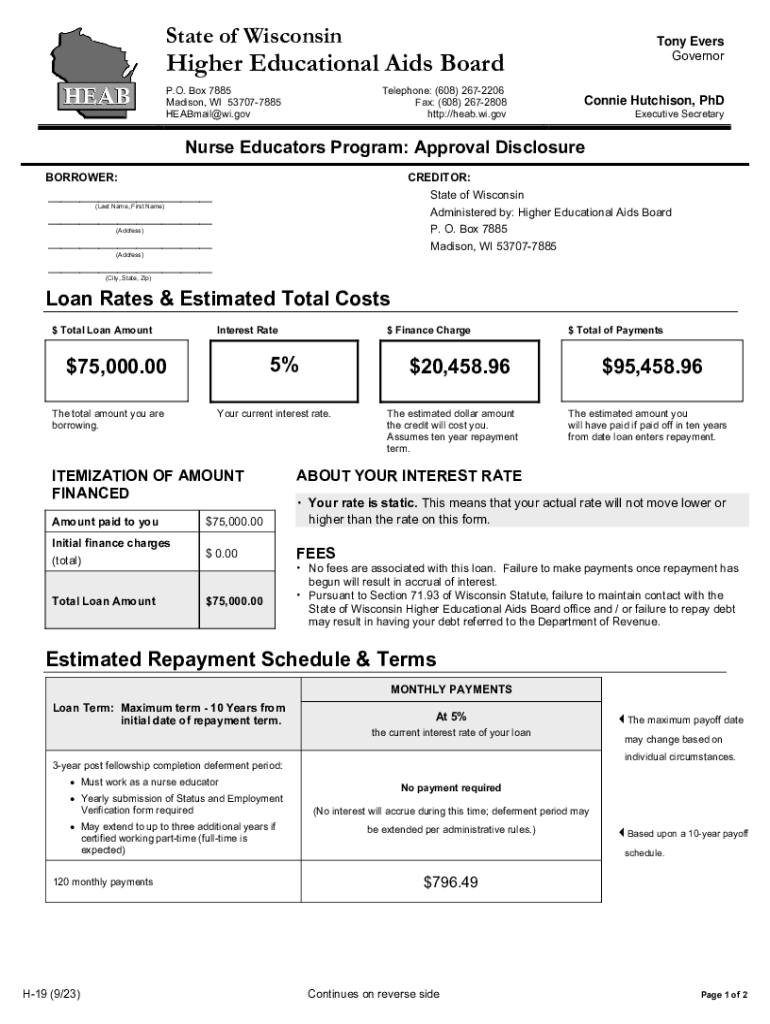 Fillable Online heab state wi Nurse Educators Program: Approval Disclosure Fax Email Print ...