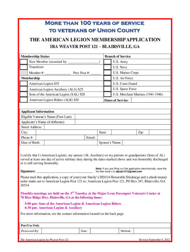 Fillable Online The Ira Weaver American Legion Post 121, selling U.S ...