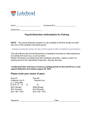 Fillable Online Deduction Authorization FormPayroll Office Fax Email ...