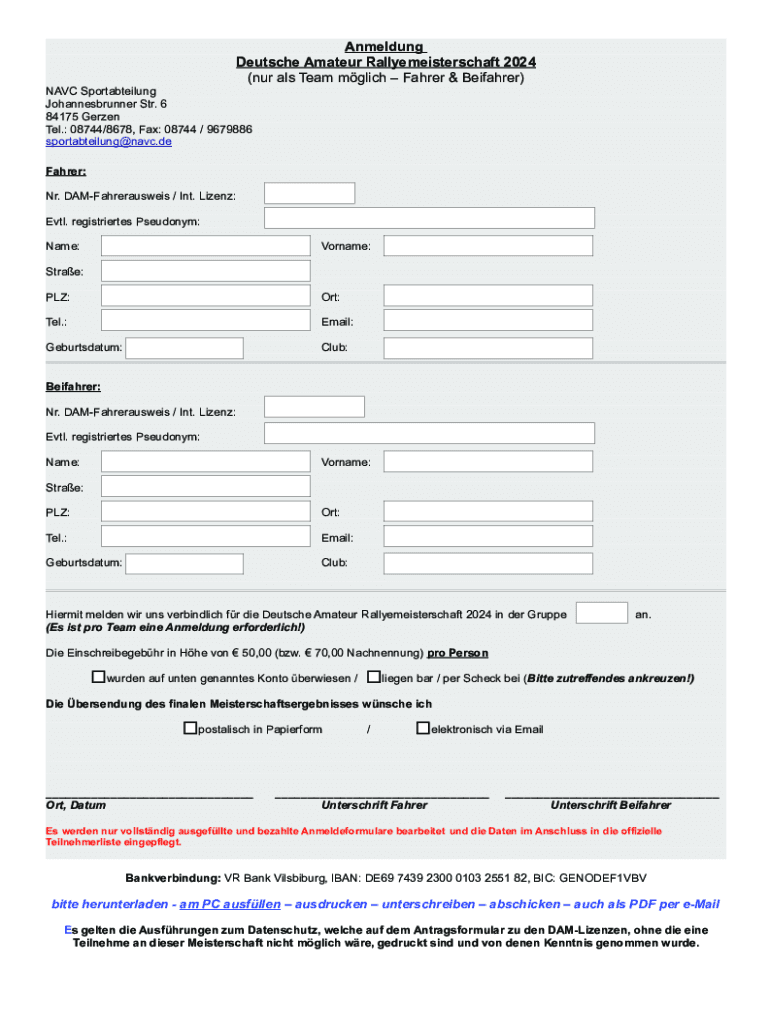 Ausfüllbar Online Deutscher NAVC - NEUES und nderungen im DAM ...