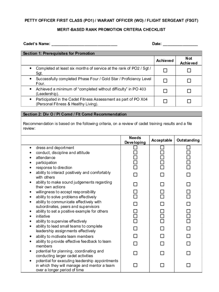Fillable Online petty officer first class (po1) / warant officer (wo ...