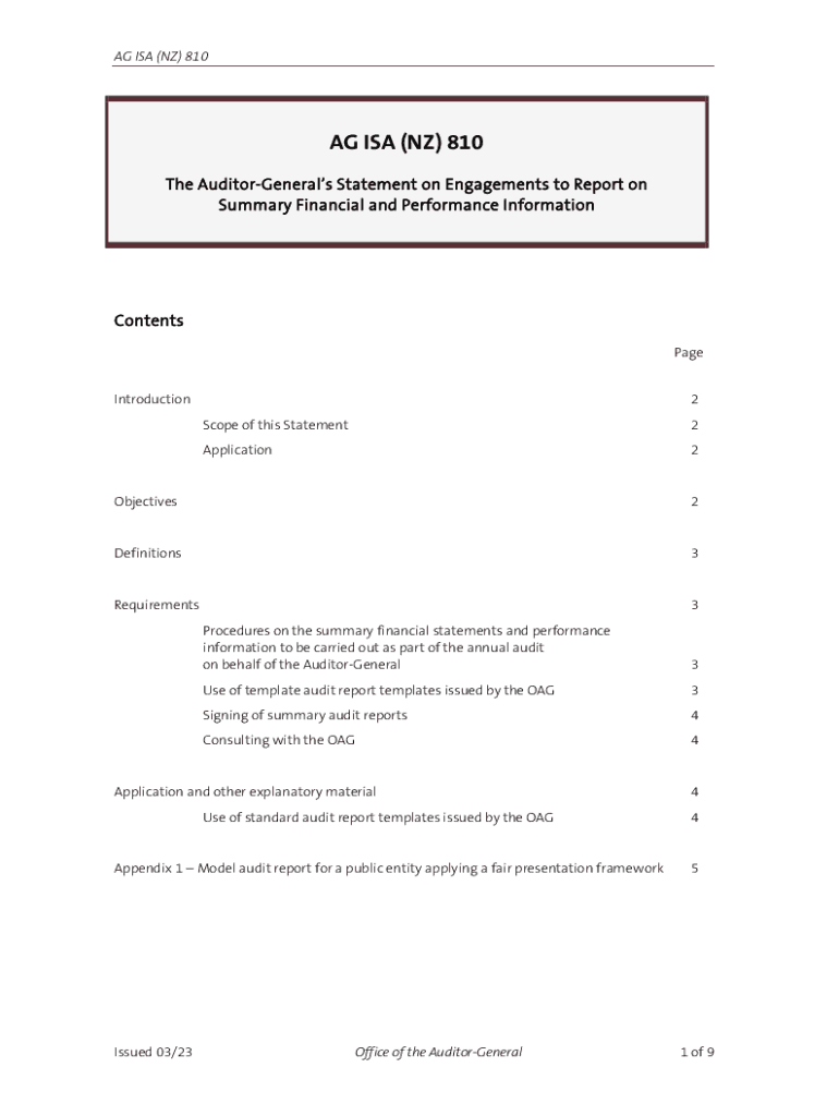 Fillable Online International standard on auditing 810 ENGAGEMENTS ... Fax Email Print - pdfFiller
