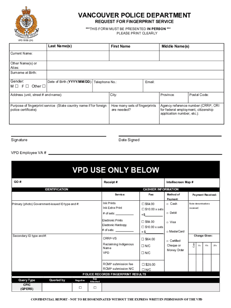 Fillable Online vpd-form-fingerprint-requestPDF Fax Email Print - pdfFiller