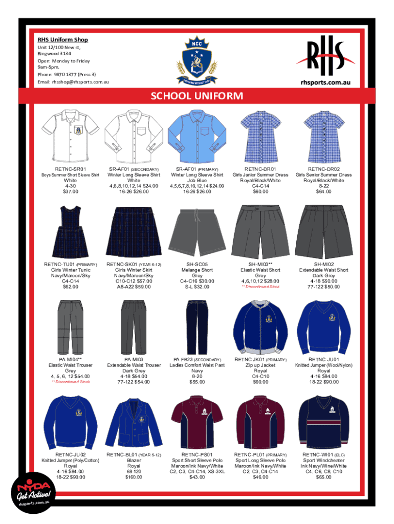 Fillable Online Used Uniform Instructions Sustainable School Shop Fax Email Print - pdfFiller